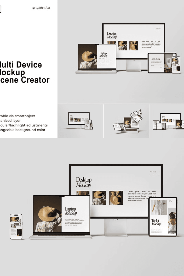 Multi Device Mockup Scene Creator - The Danny - Mockup Design Resources