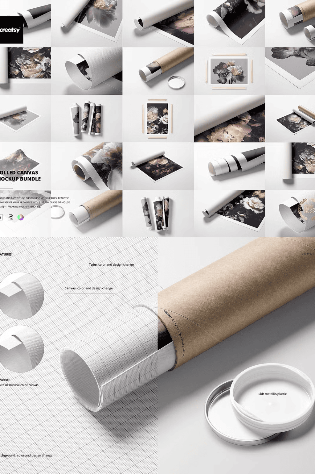 Rolled Canvas Print Mockup Bundle - The Danny - Mockup Design Resources