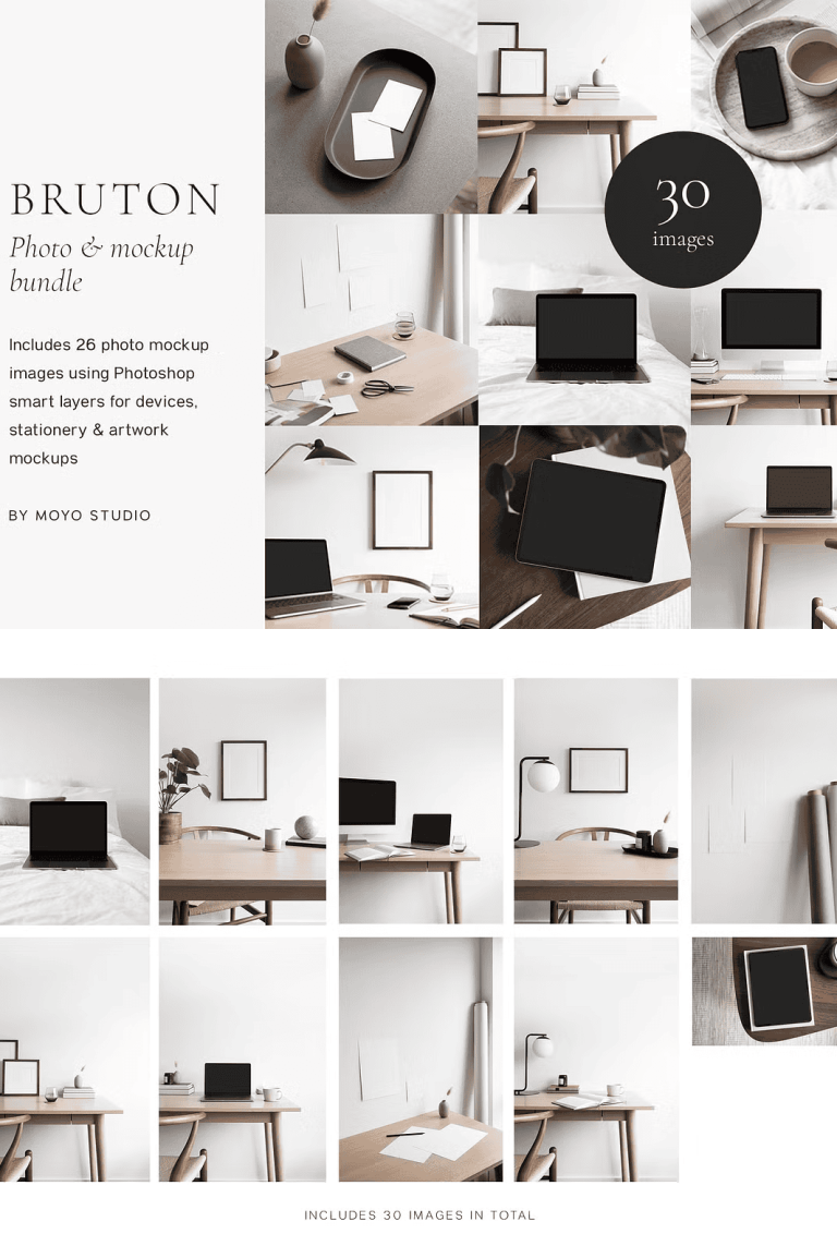 Bruton - Photo & Mockup Bundle - The Danny - Mockup Design Resources