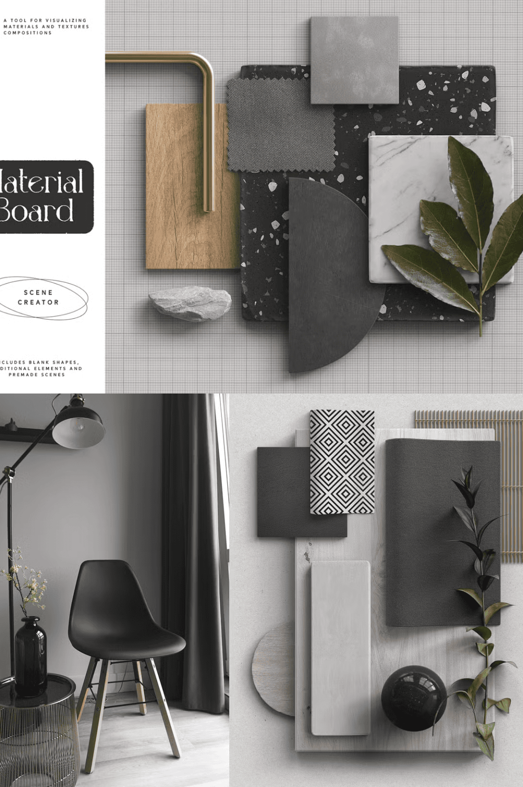 Material Board Scene Creator - The Danny - Mockup Design Resources