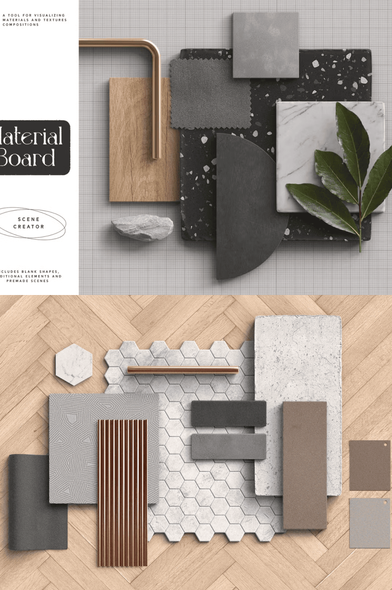 Material Board Scene Creator - The Danny - Mockup Design Resources