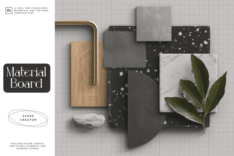 Material Board Scene Creator - The Danny - Mockup Design Resources