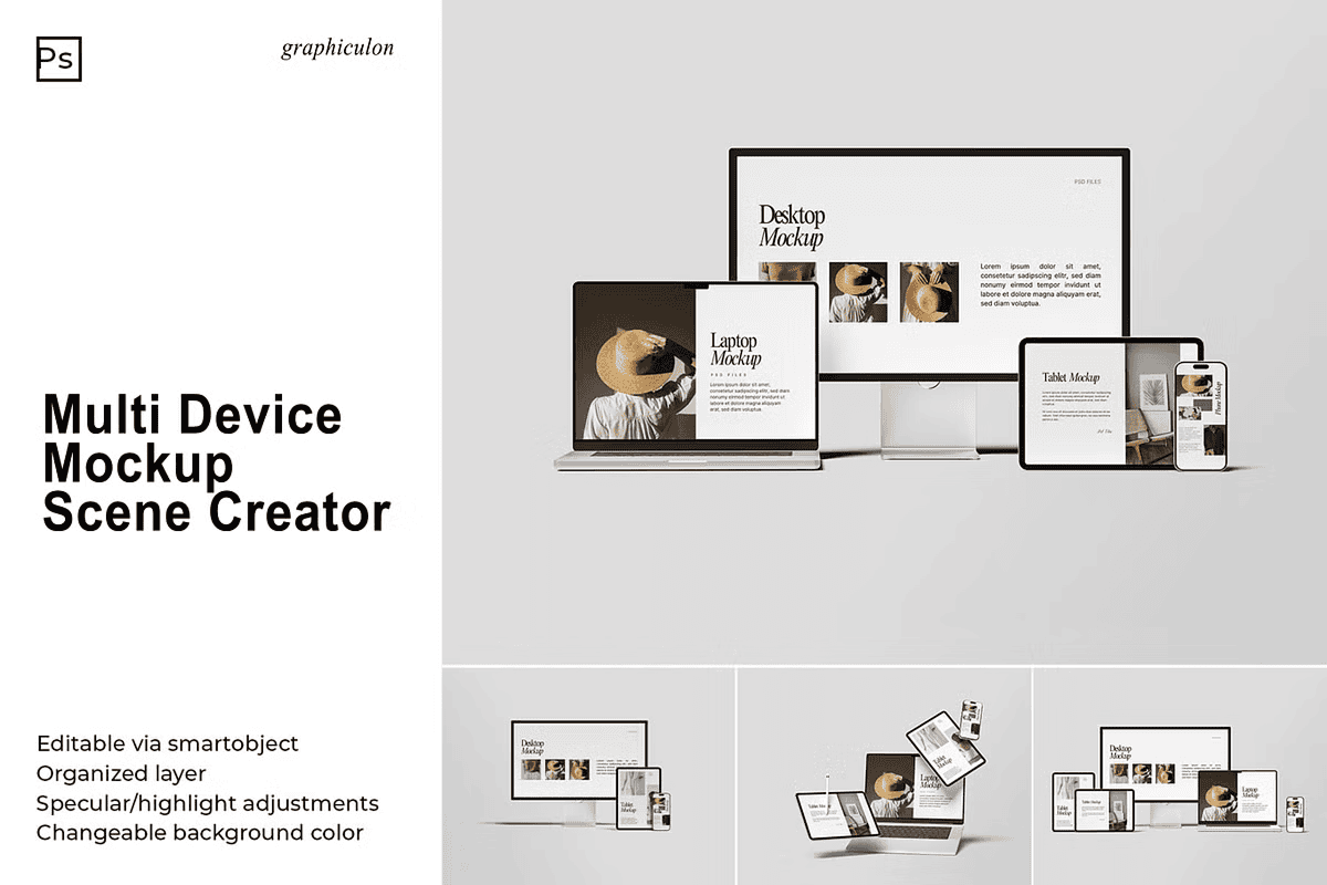 Digital Devices Mockup - The Danny - Mockup Design Resources