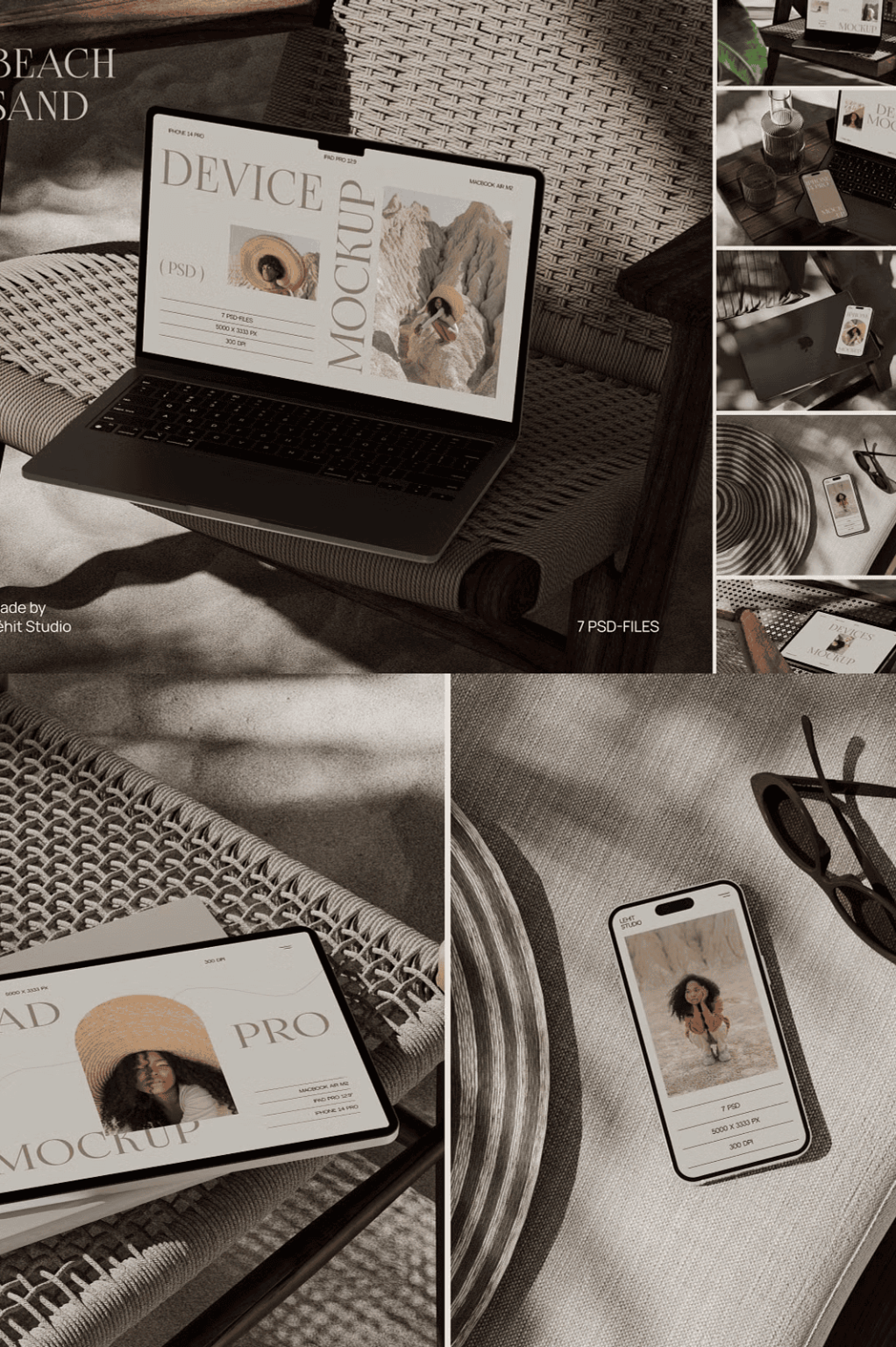 Beach Sand Edition | Device Mockups - The Danny - Mockup Design Resources
