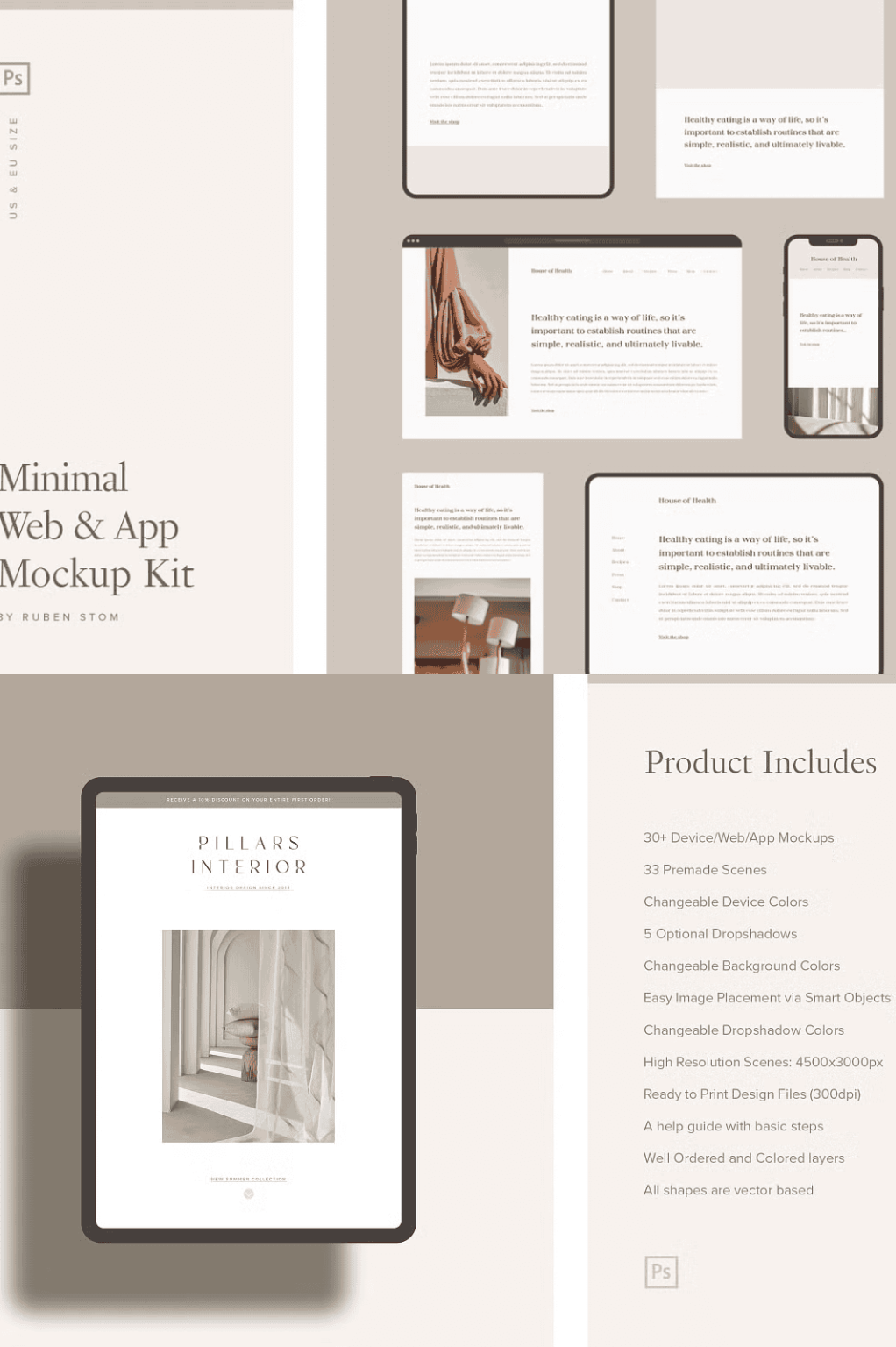 Minimal Web & App Mockup Kit - The Danny - Mockup Design Resources