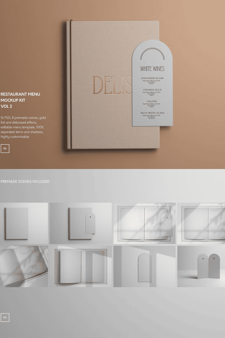 Restaurant Menu Mockup 2.0 - The Danny - Mockup Design Resources