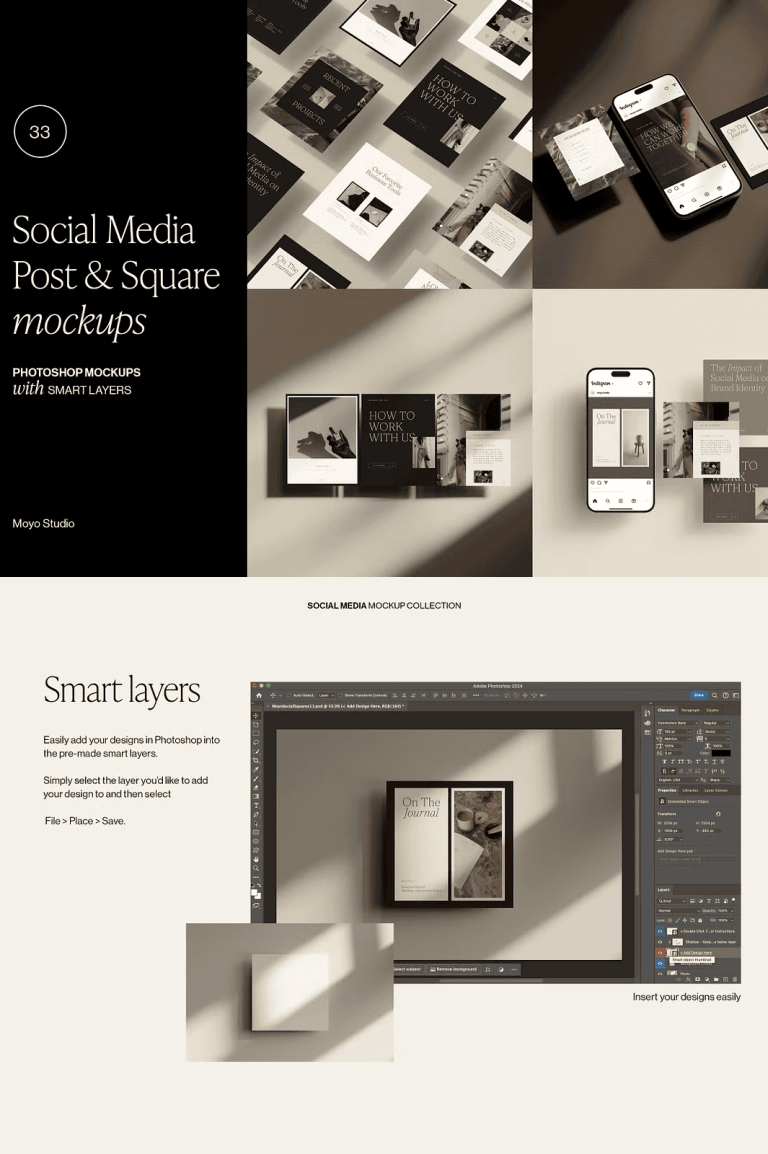 Social Post & Square Mockup Bundle - The Danny - Mockup Design Resources