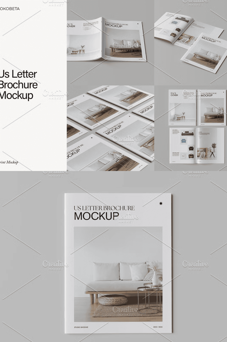 Us Letter Brochure Mockup - The Danny - Mockup Design Resources