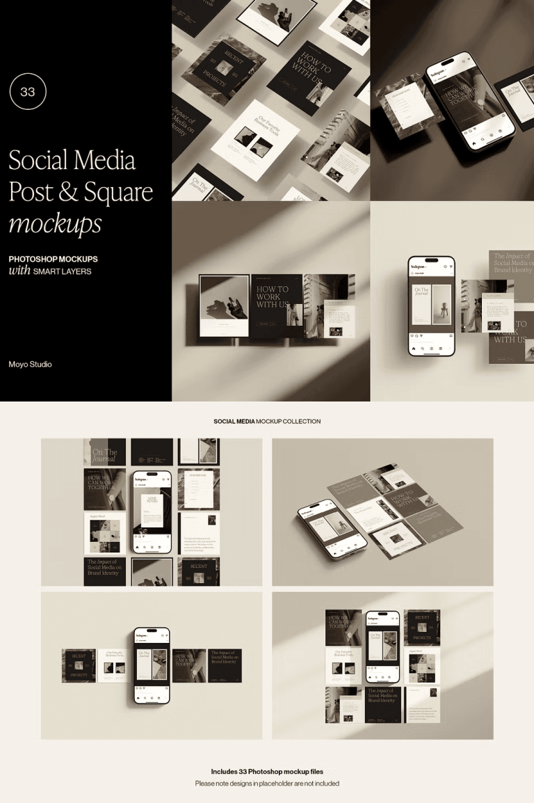 Social Post & Square Mockup Bundle - The Danny - Mockup Design Resources