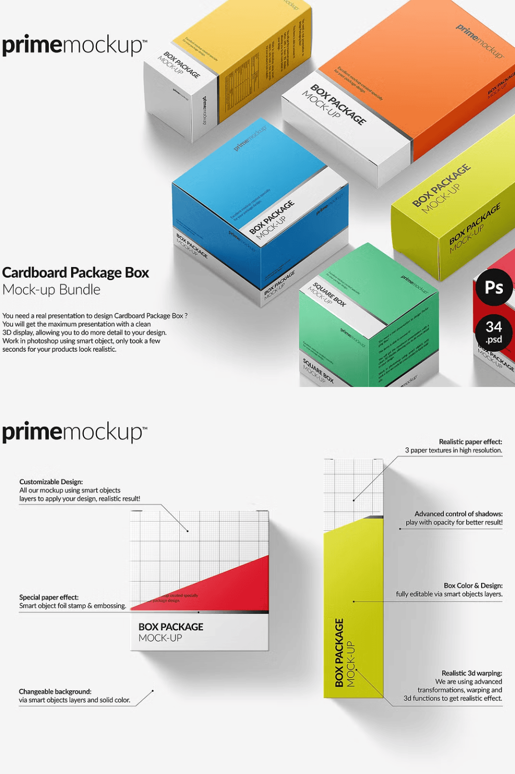 Cardboard Package Box Mockup Bundle - The Danny - Mockup Design Resources