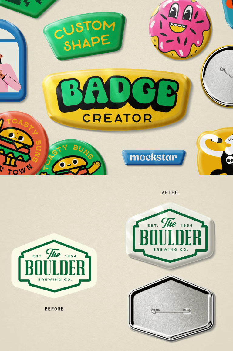Custom Shape Badge Creator - The Danny - Mockup Design Resources