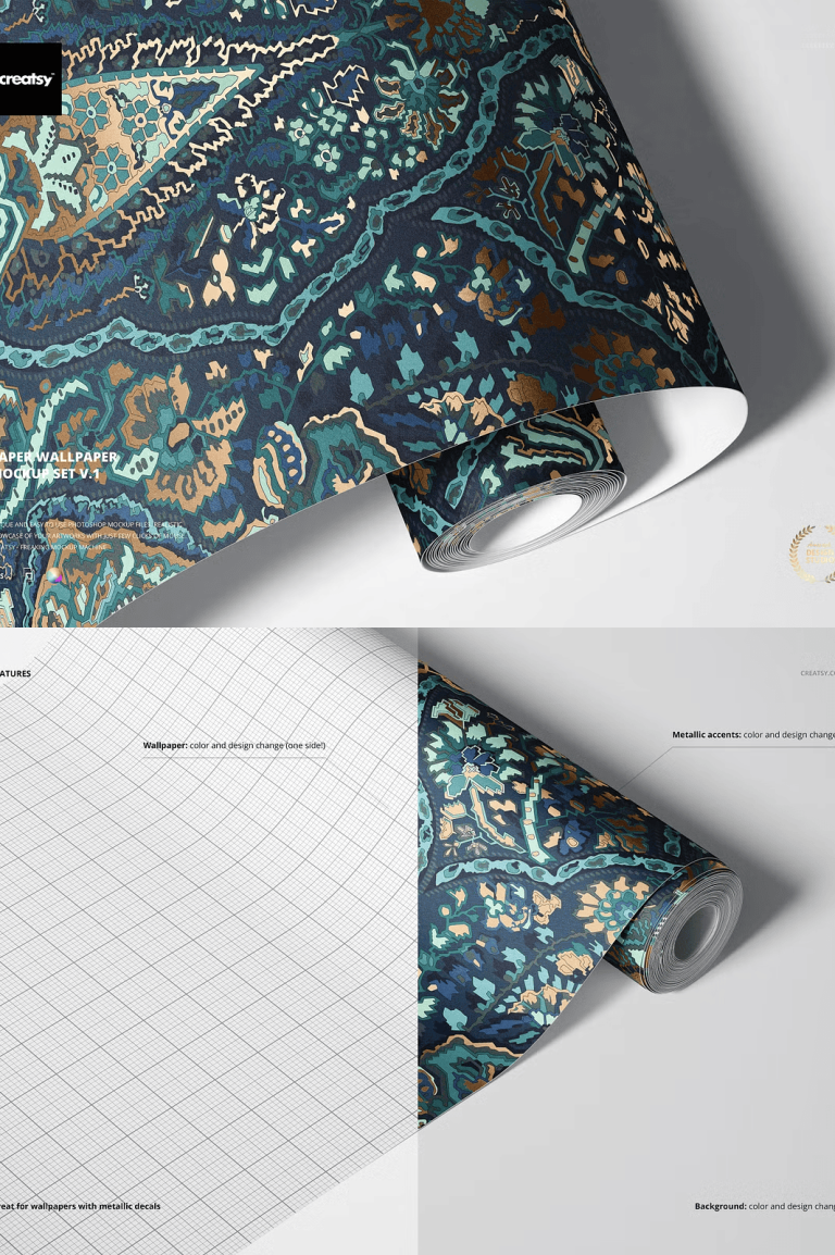 Paper Wallpaper Mockup Set v.1 - The Danny - Mockup Design Resources