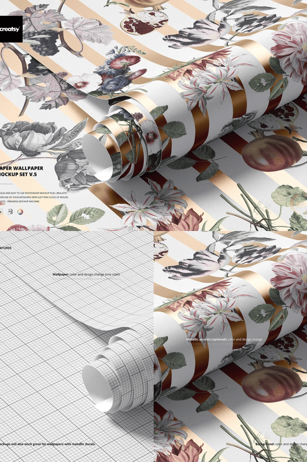 Paper Wallpaper Mockup Set v.5 - The Danny - Mockup Design Resources