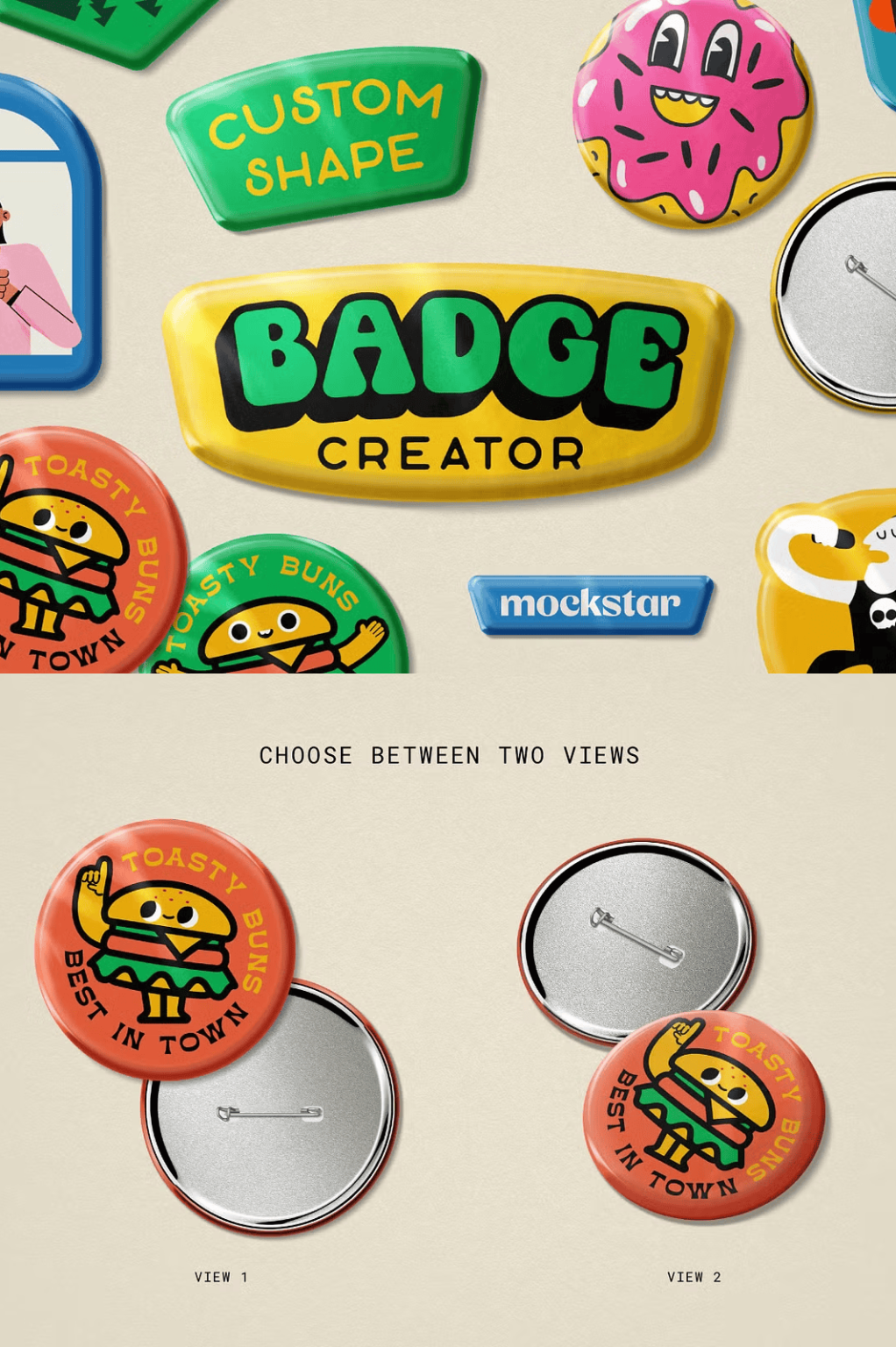 Custom Shape Badge Creator - The Danny - Mockup Design Resources