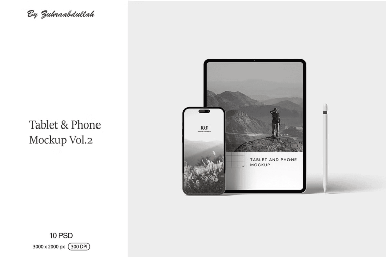 Tablet and Phone Mockup Vol.2 - The Danny - Mockup Design Resources
