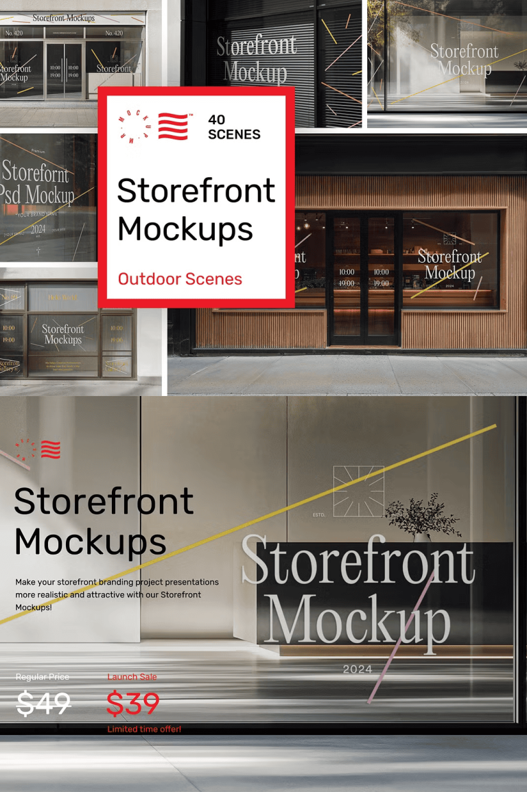 Storefront Mockups - Window Mockups - The Danny - Mockup Design Resources