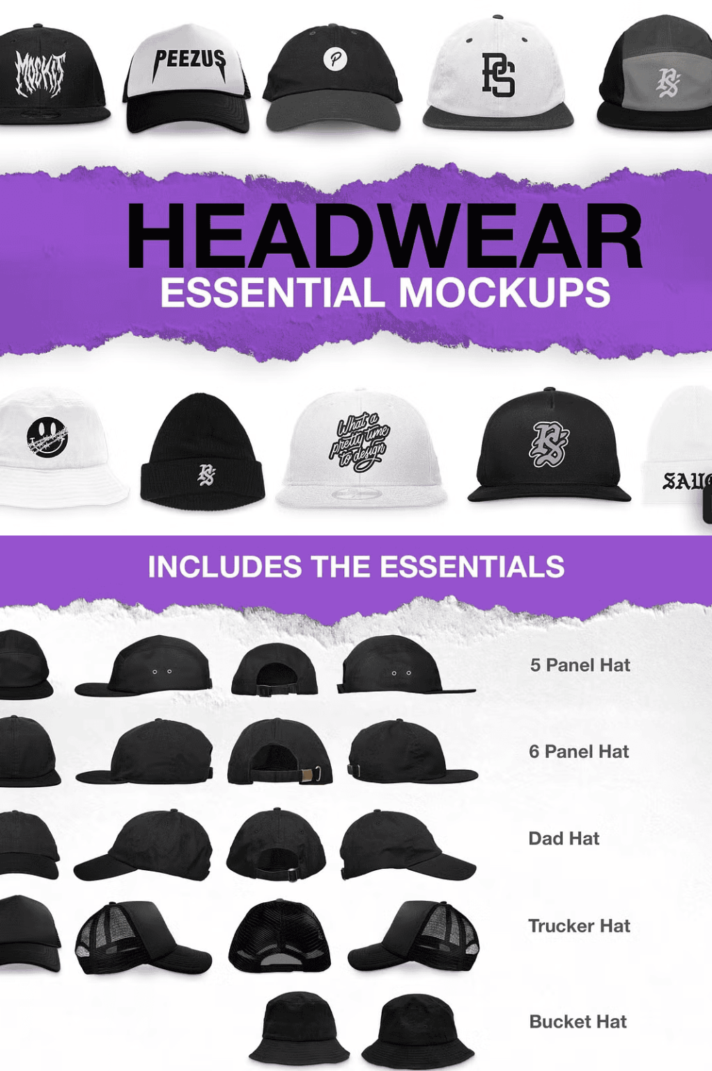Headwear Mockup Essentials - The Danny - Mockup Design Resources