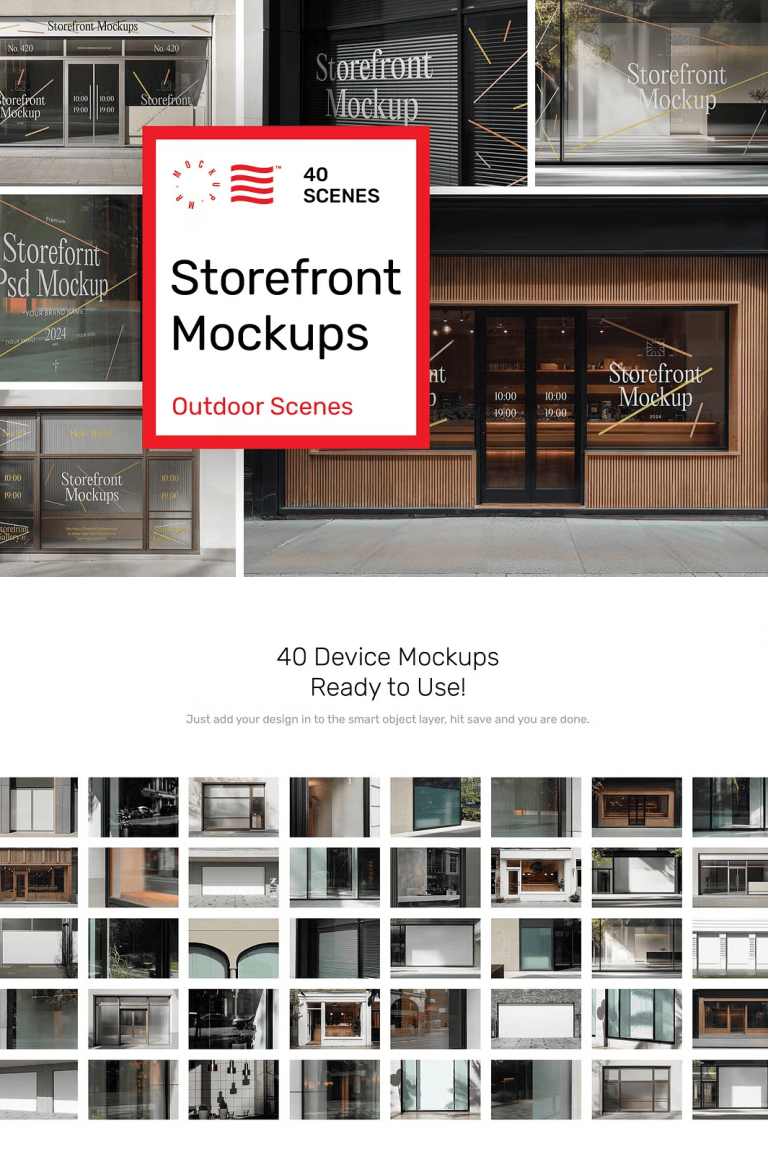 Storefront Mockups - Window Mockups - The Danny - Mockup Design Resources