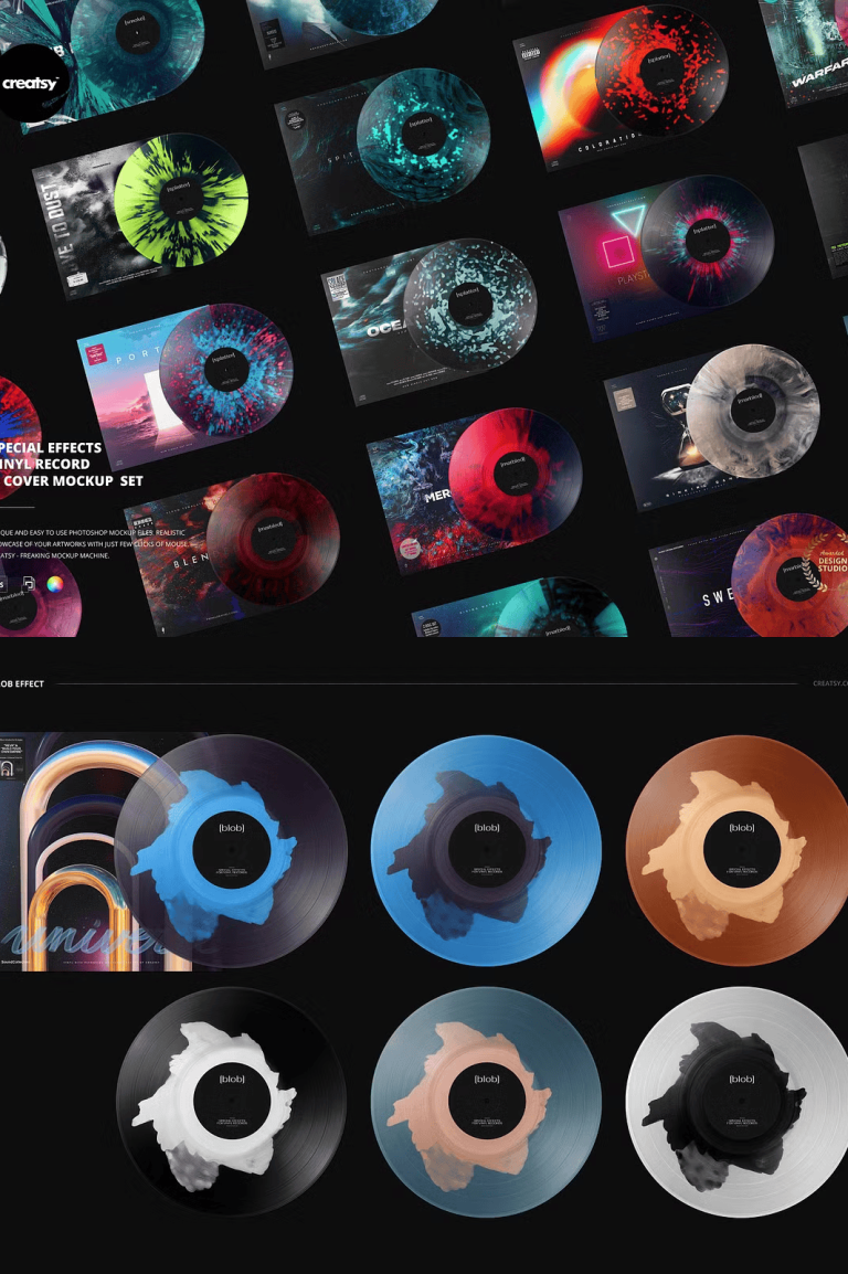 Vinyl Record & Cover Mockup Set - The Danny - Mockup Design Resources