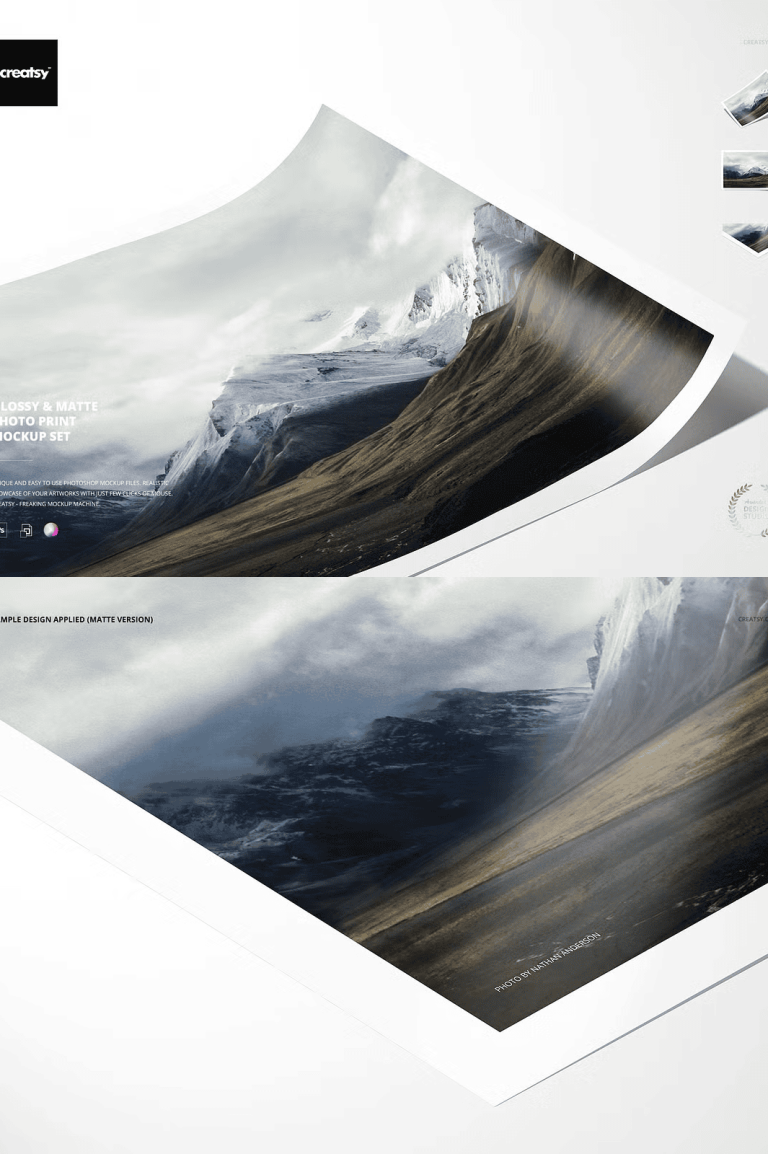 Glossy & Matte Photo Print Mockup - The Danny - Mockup Design Resources
