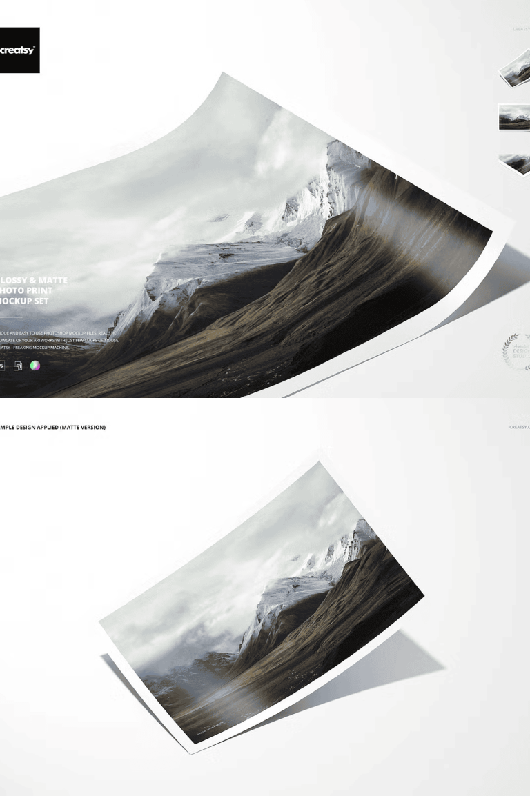 Glossy & Matte Photo Print Mockup - The Danny - Mockup Design Resources