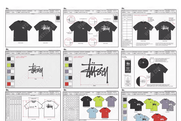 Complete Basic Tee Tech Pack Design - The Danny - Mockup Design Resources