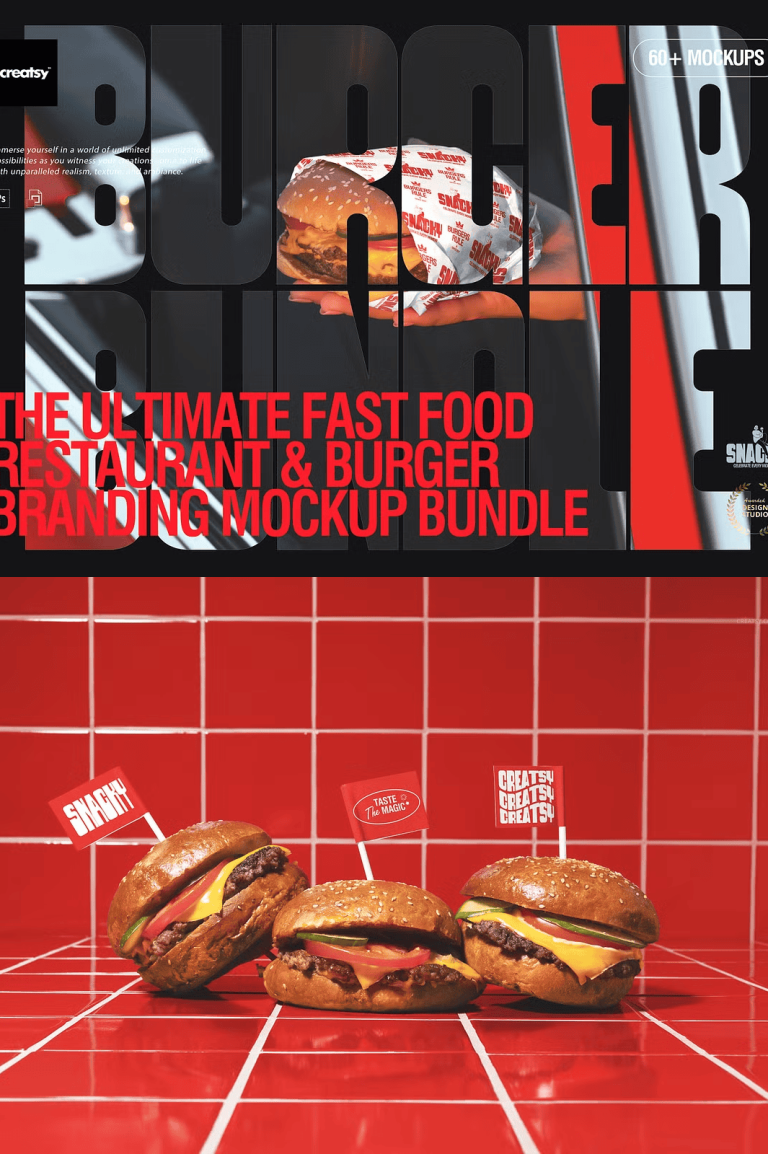 Fast Food & Burger Mockup Bundle - The Danny - Mockup Design Resources