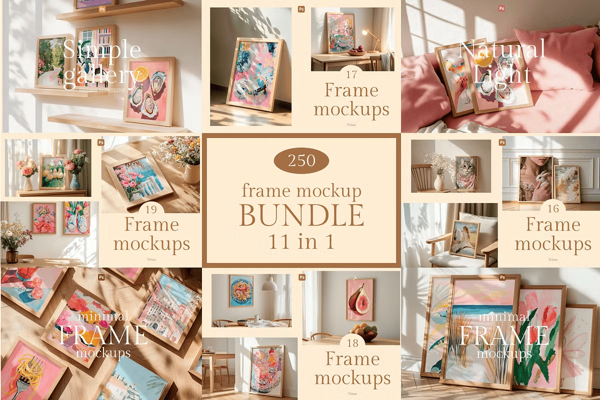 Frame Mockup Bundle — 250 Mockups - The Danny - Mockup Design Resources