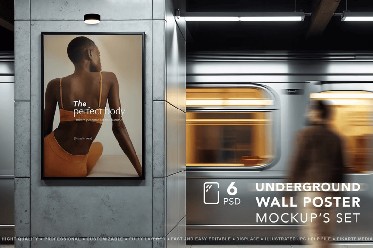 Underground Wall Poster Mockups - The Danny - Mockup Design Resources