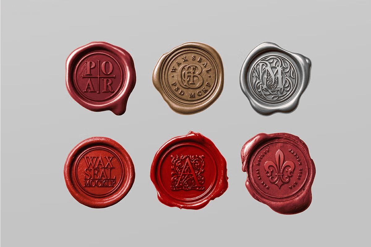 Wax Seal Mockup Set – 6 Stamps - The Danny - Mockup Design Resources